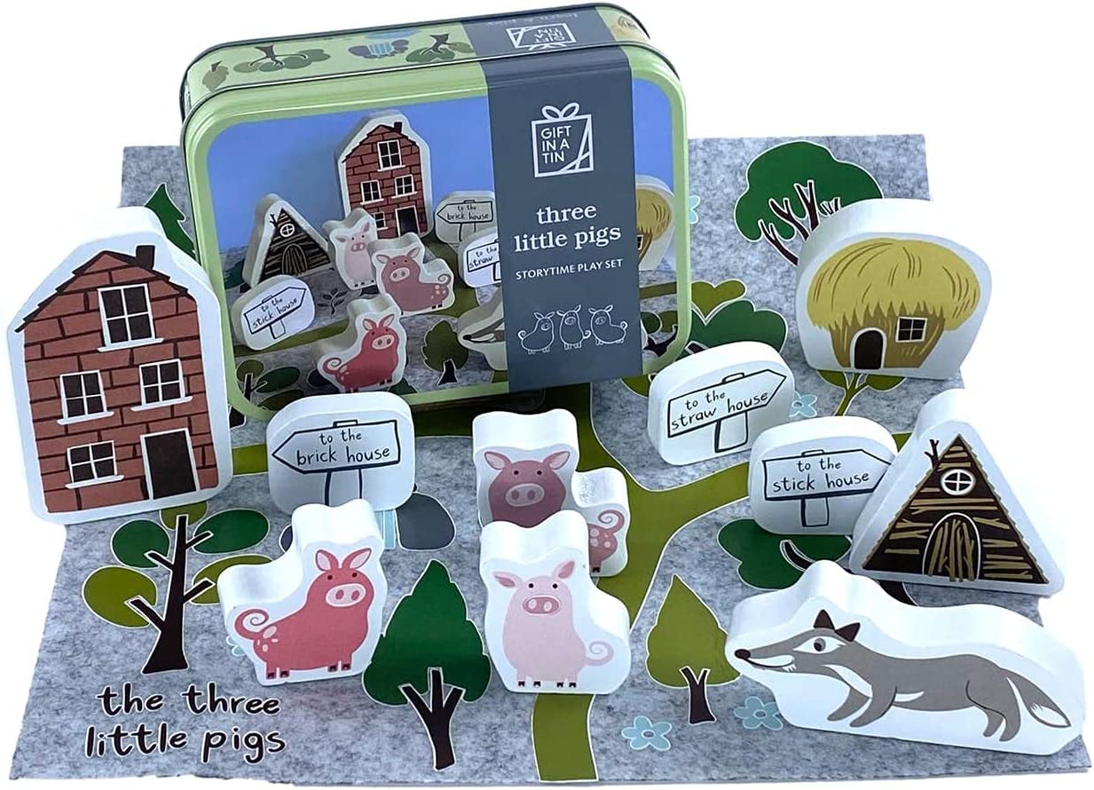 Storytime Three Little Pigs Playset Gift in a Tin by Apples to Pears ...