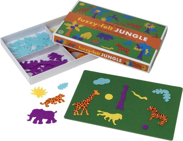 Traditional Classic Fuzzy Felt Retro Board – Jungle 80+ Pieces – House ...